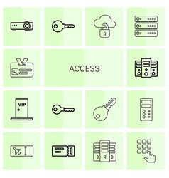 5 access icons Royalty Free Vector Image - VectorStock