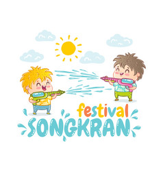 Songkran water festival Royalty Free Vector Image