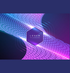 Abstract neon color hexagon background with light Vector Image