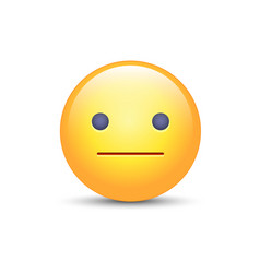 Indifferent emoji cartoon icon expressionless Vector Image