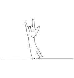 Single one line drawing hand gesturing fire gun Vector Image