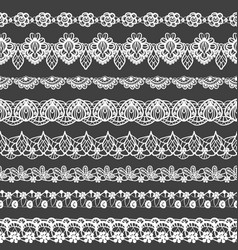 Set of lace seamless borders Royalty Free Vector Image