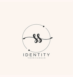 Ss handwriting logo of initial signature wedding Vector Image