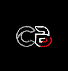 Grunge white red black alphabet letter c logo Vector Image
