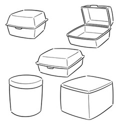 Set foam container Royalty Free Vector Image - VectorStock