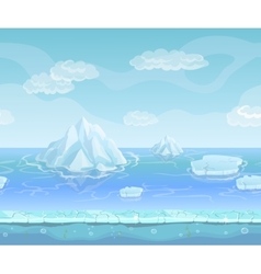 Cartoon nature winter arctic ice landscape Vector Image