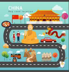 Map of china attractions Royalty Free Vector Image