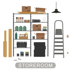 Interior of modern storeroom Royalty Free Vector Image