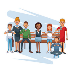 Kawaii cartoon technology and social media Vector Image