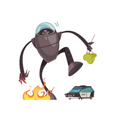 Alien fight cartoon Royalty Free Vector Image - VectorStock