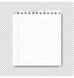 Blank note paper on transparent background Vector Image