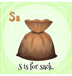 Flashcard letter s is for sack Royalty Free Vector Image