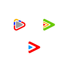 Colorful play logo design template video circle Vector Image