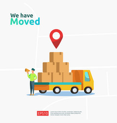 We have moved concept new location announcement Vector Image