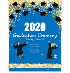 Graduation class ceremony 2020 greeting cards Vector Image