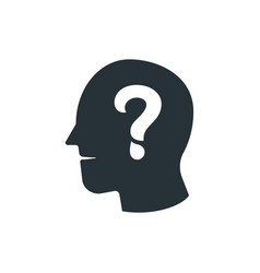 Simple business of question mark human head icon Vector Image