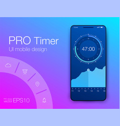 Timer application ui design concept Royalty Free Vector
