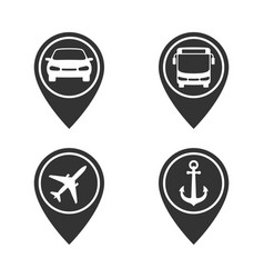 Place map symbol icon set outline Royalty Free Vector Image