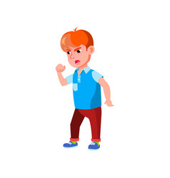 Embittered boy anger shouting on friend cartoon Vector Image