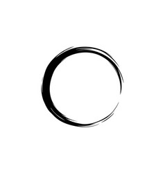 Black watercolor hand drawing zen circle Vector Image