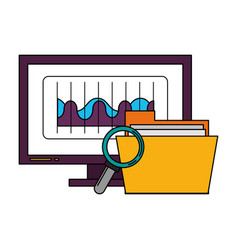 Computer screen technology hardware cartoon Vector Image