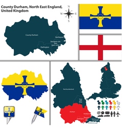 Durham county map county durham in north england Vector Image
