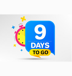 Nine days left icon 9 days to go Royalty Free Vector Image
