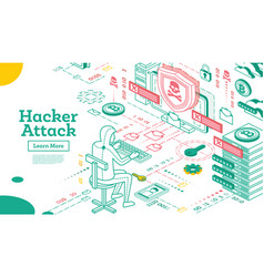 Hacked glitch text warning about hacker attack Vector Image