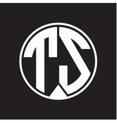 Ts logo monogram circle with piece ribbon style Vector Image
