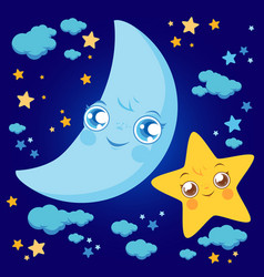 Blue moon and stars Royalty Free Vector Image - VectorStock Blue moon and stars Royalty Free Vector Image - VectorStock
