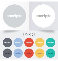 Script sign icon javascript code symbol Royalty Free Vector
