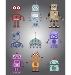 Funny colorful robots collection of Royalty Free Vector