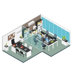 Isometric interior office workplace composition Vector Image