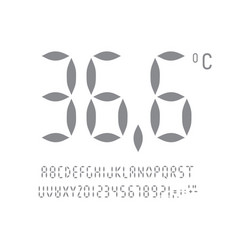 Fourteen segment led display letters and numerals Vector Image