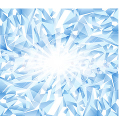 Crystal ice triangles blue background Royalty Free Vector