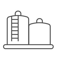 Fuel storage line icon tank farm with liquid oil Vector Image