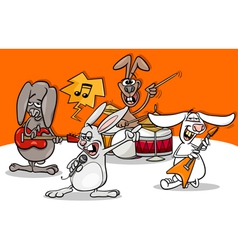 Singing rabbit cartoon Royalty Free Vector Image