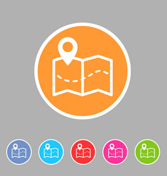 Map location pointer icon flat web sign symbol Vector Image