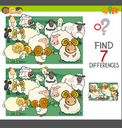 Find differences with cows farm animal characters Vector Image