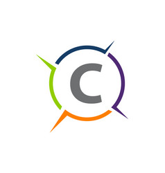 Synergy logo initial c Royalty Free Vector Image