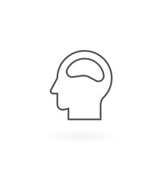 Person head brain think outline Royalty Free Vector Image