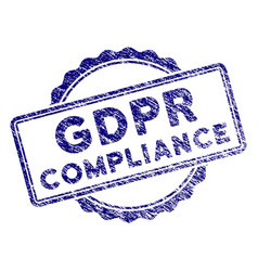Grunge textured gdpr compliance stamp seal Vector Image
