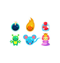 Collection of kids game user interface fantasy Vector Image