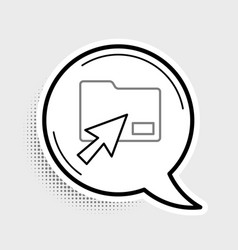 Black line cursor click document folder icon Vector Image
