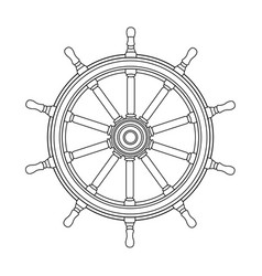 Black white boat handwheel ship wheel helm Vector Image