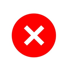 Red cross icon isolated sign wrong or error Vector Image
