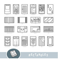 Colorful set rectangle shape objects visual Vector Image