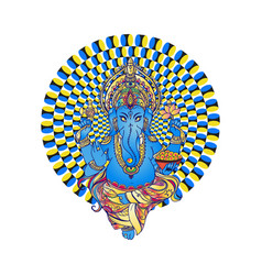Hindu god ganesha hand drawn Royalty Free Vector Image