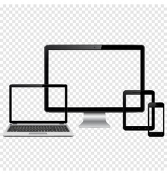 Laptop tablet mobile phone mockup Royalty Free Vector Image