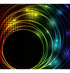 Stylized glowing background with digital symbols Vector Image